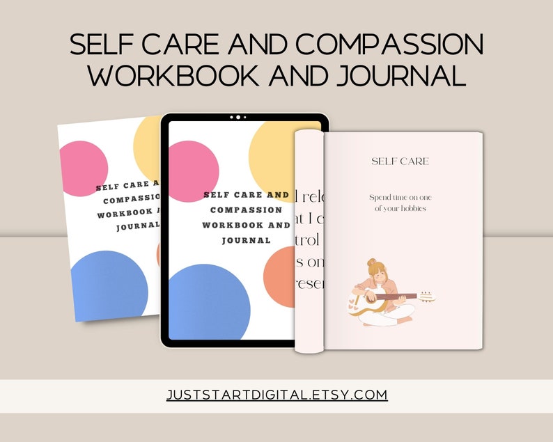 Self Care and Compassion Workbook and Journal Digital Printable Mental ...