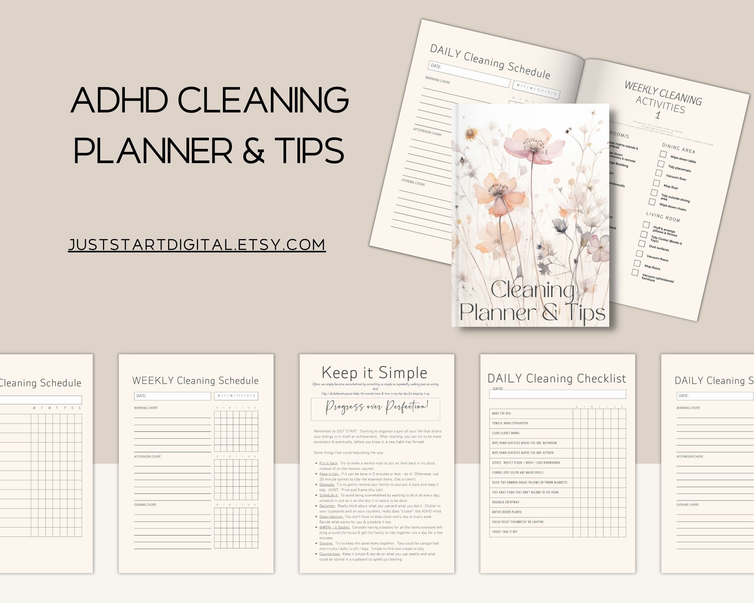 ADHD Cleaning Checklist and Schedule With Top ADHD Cleaning Tips for ...