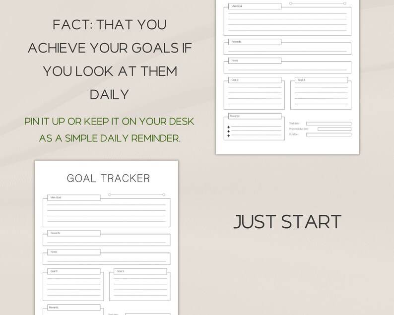 Goal Tracker Printable: Planner Template (digital Download) - Etsy