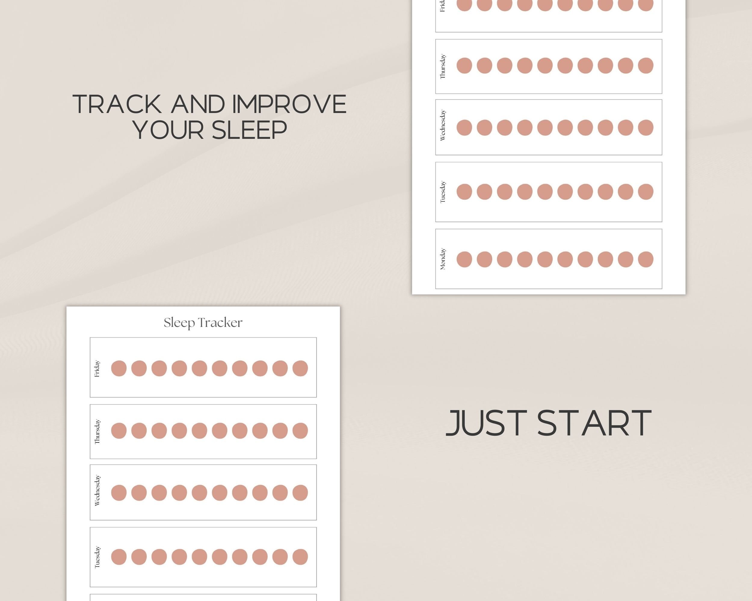 Sleep Tracker Printable and Digital Sleep Log for Tracking and ...