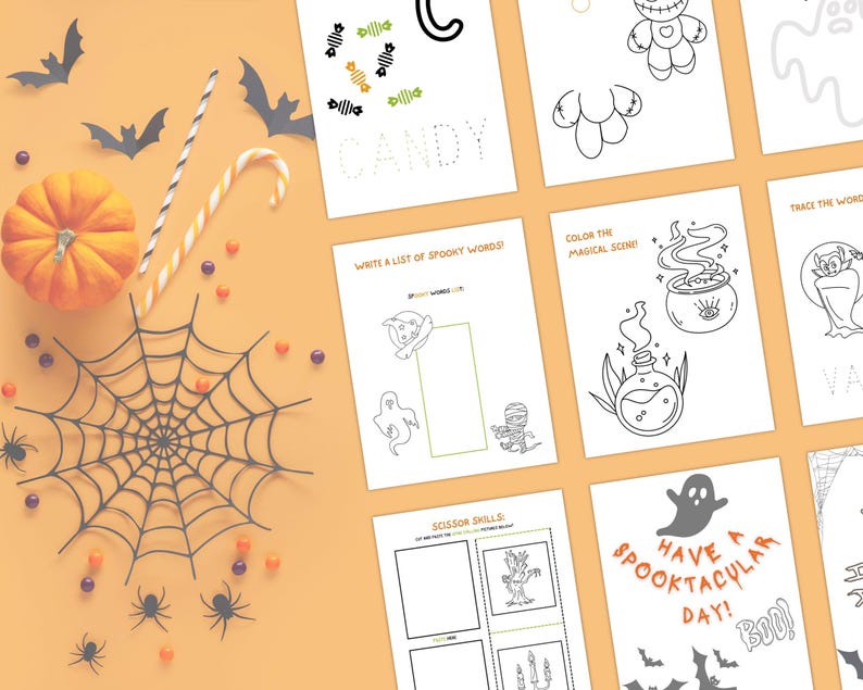 Halloween Activity Bundle: Kids Party Games & Coloring (digital ...