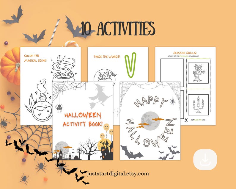 Halloween Activity Bundle: Kids Party Games & Coloring (digital ...