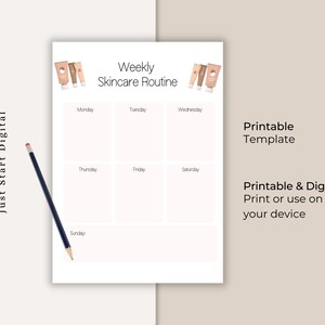 Skincare Weekly Planner and Daily Routine With a Checklist, Beautiful ...