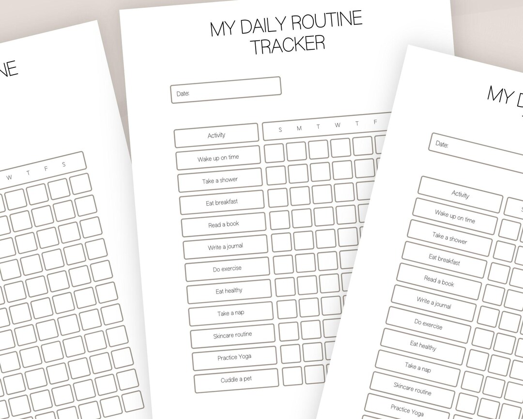 Daily Routine Printable and Digital Template With Daily Activities for ...