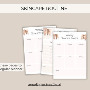 Skincare Weekly Planner and Daily Routine With a Checklist, Beautiful ...