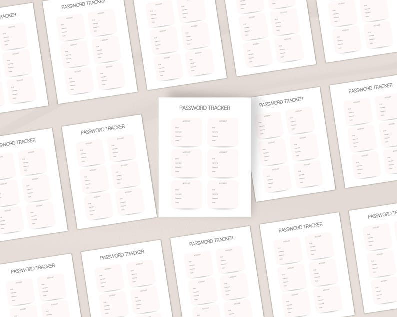Password Tracker Printable Digital Template is a Simple and Organized ...