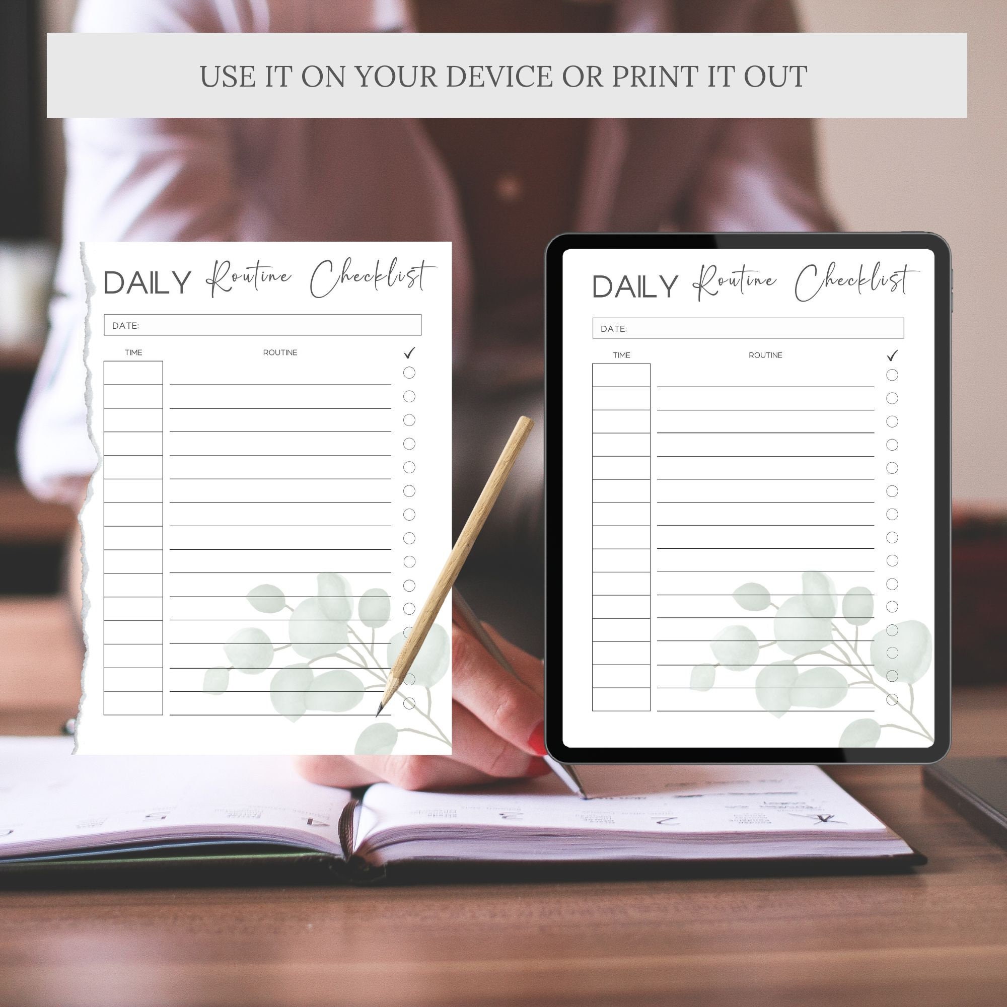 Digital Printable Daily Routine, Fillable, Daily Checklist, ADHD Daily ...