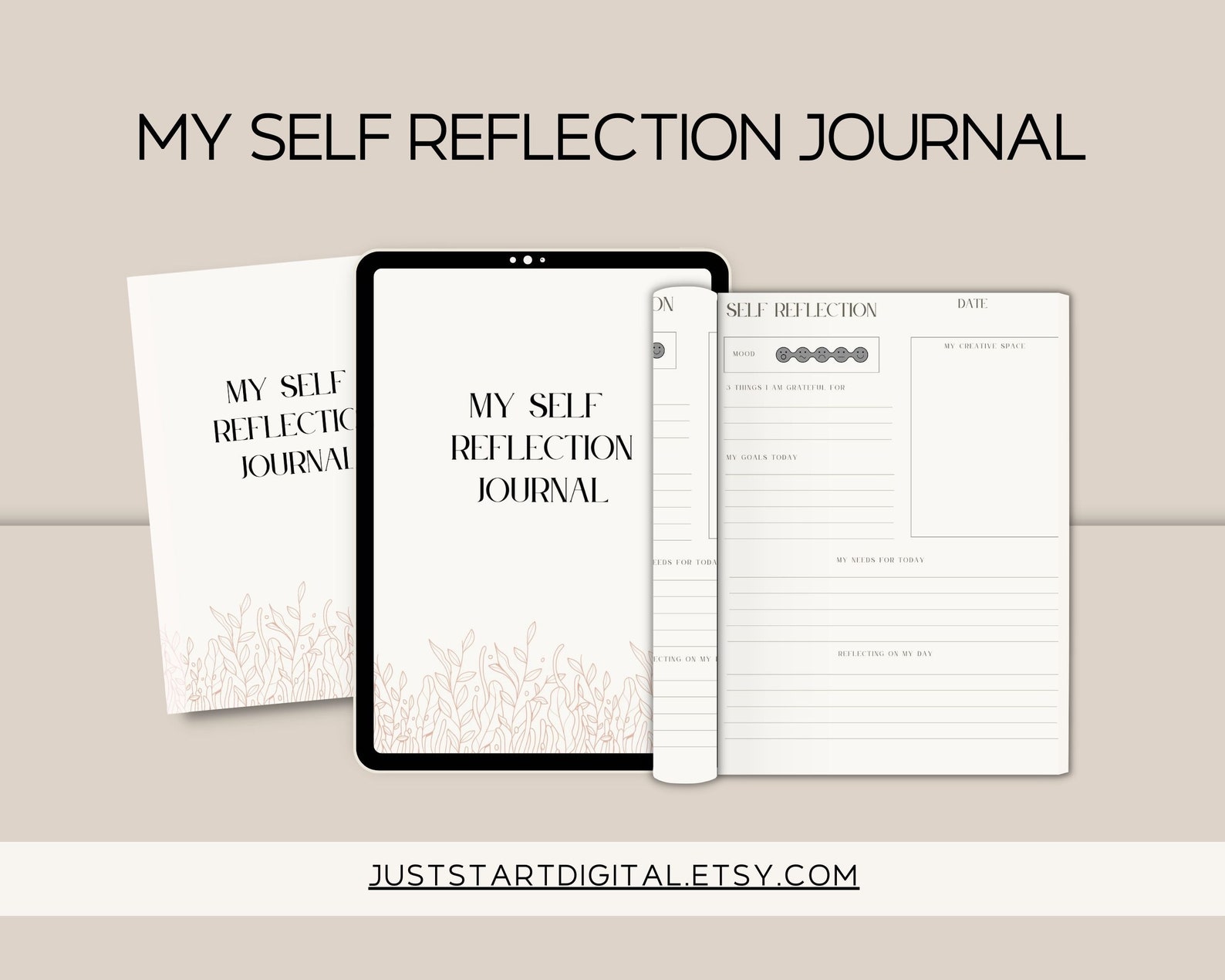 Self Reflection Journal Digital Printable for Daily Reflection and ...