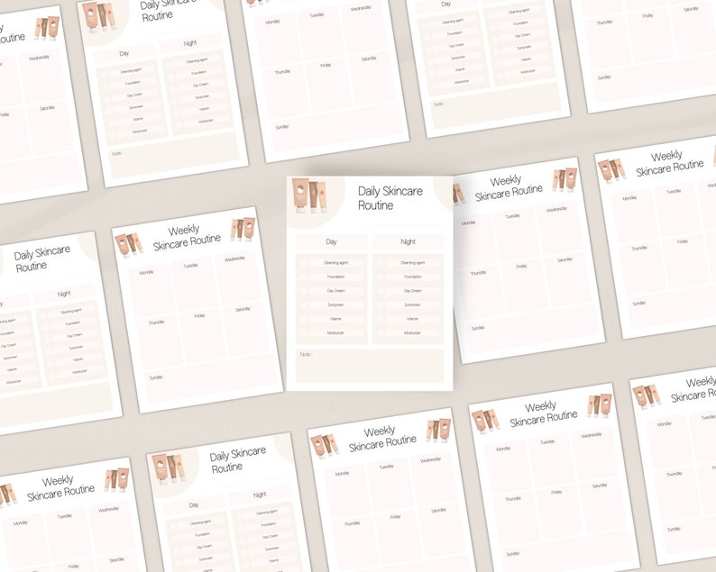Skincare Weekly Planner and Daily Routine With a Checklist, Beautiful ...