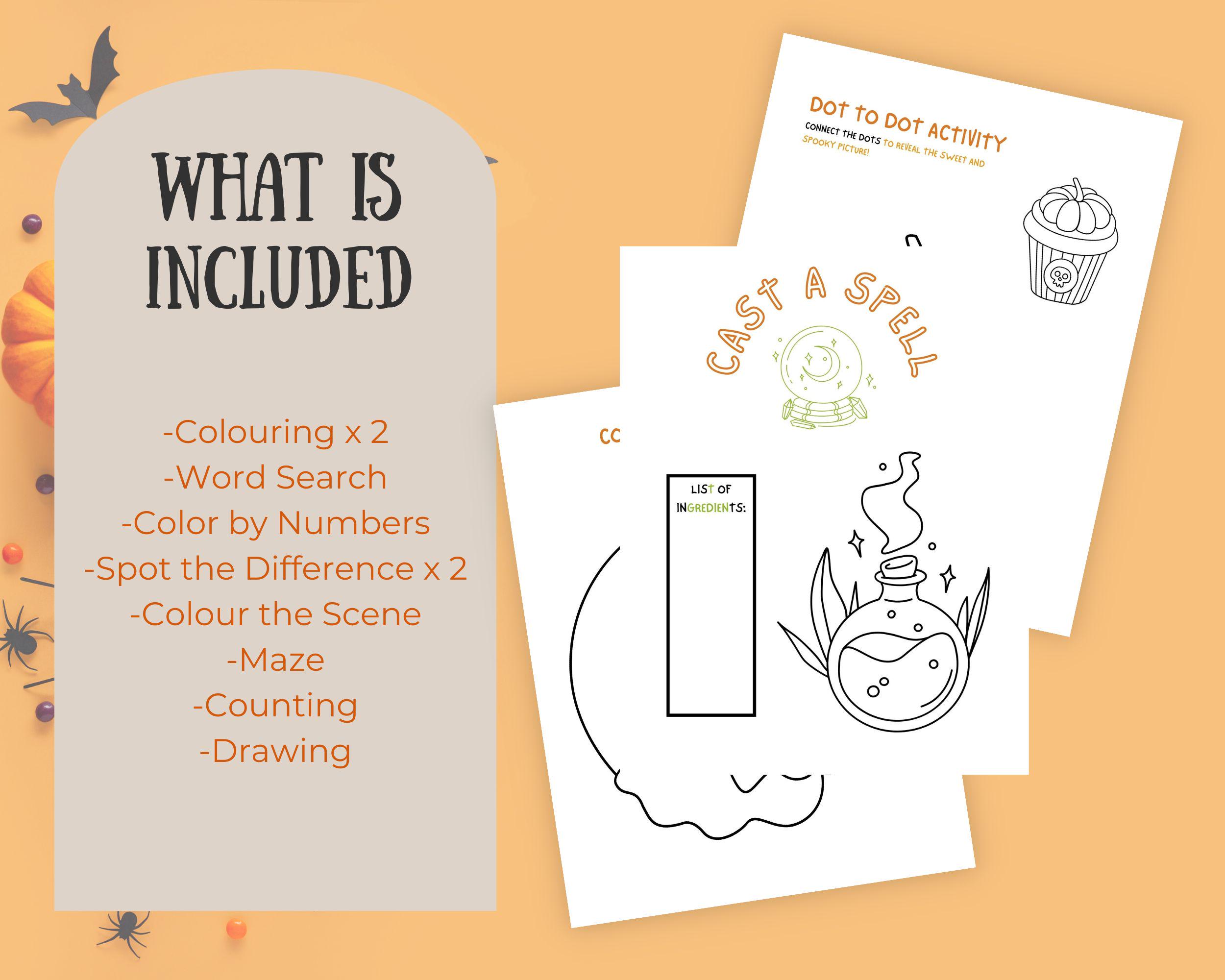 Halloween Activity Bundle: Kids Party Games & Coloring (digital ...