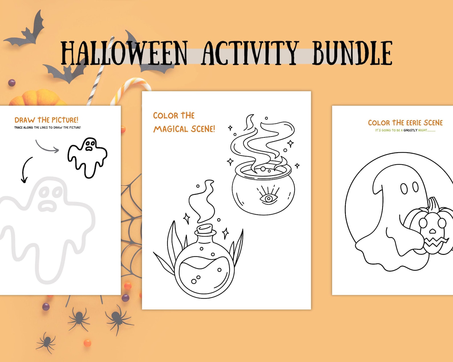 Halloween Activity Bundle: Kids Party Games & Coloring (digital ...