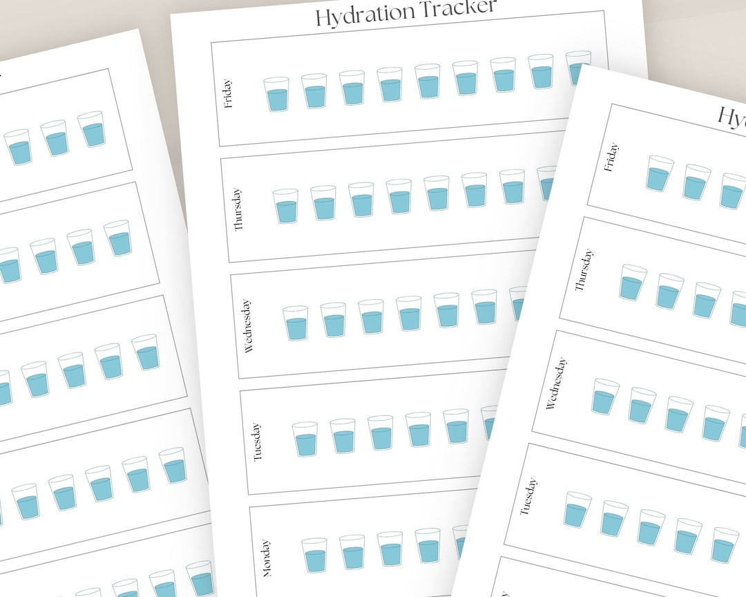 Hydration Tracker Printable and Digital Tracker for Daily and Weekly ...