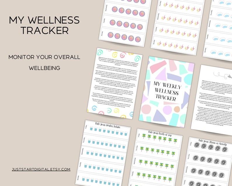 Printable Digital Weekly Wellness Tracker to Achieve Wellness Goals ...