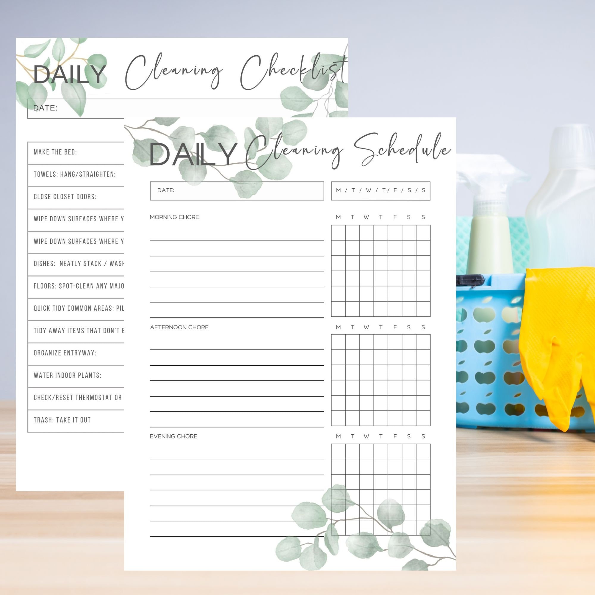 ADHD Cleaning Checklist: Printable Daily Home Schedule (PDF) - Etsy ...