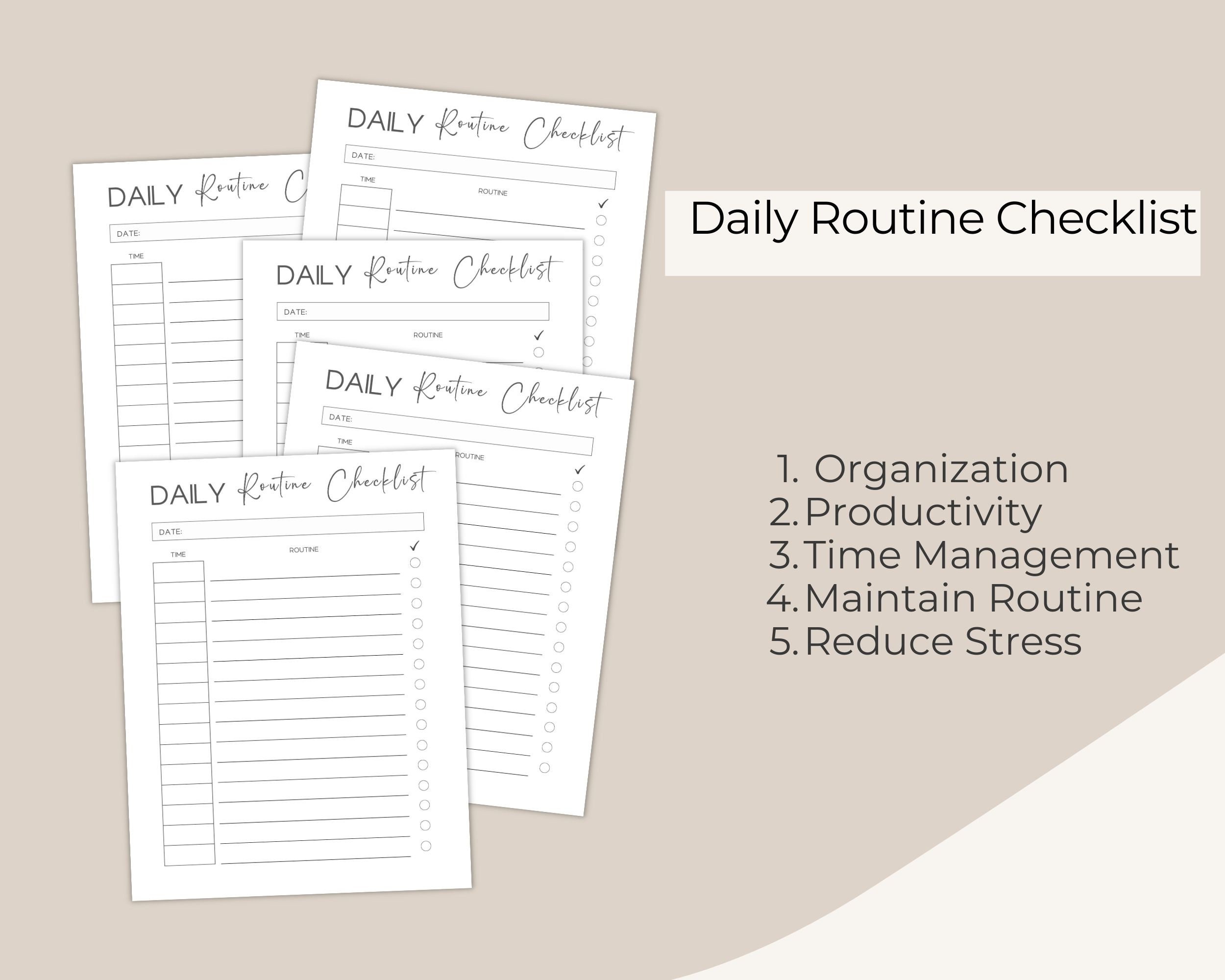 Daily Routine Checklist Planner Printable Digital Adhd Routine Daily ...