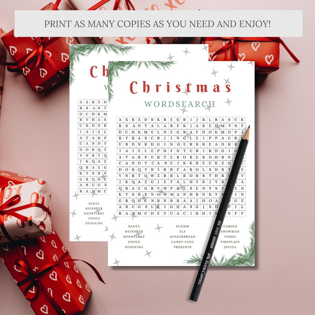 Printable Christmas Word Search Game, Adult Wordsearch, Kids Games ...