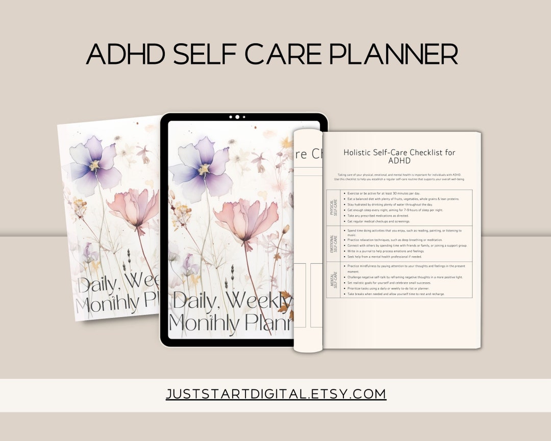 ADHD Self Care Checklist Holistic Self Care Guidelines and Mindfulness ...