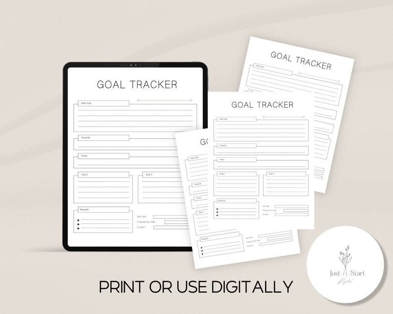 Goal Tracker Printable: Planner Template (digital Download) - Etsy