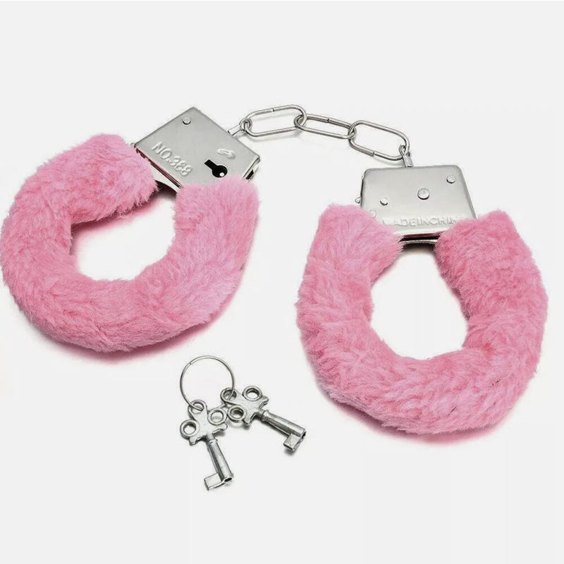 Fuzzy Pink Handcuff - Etsy