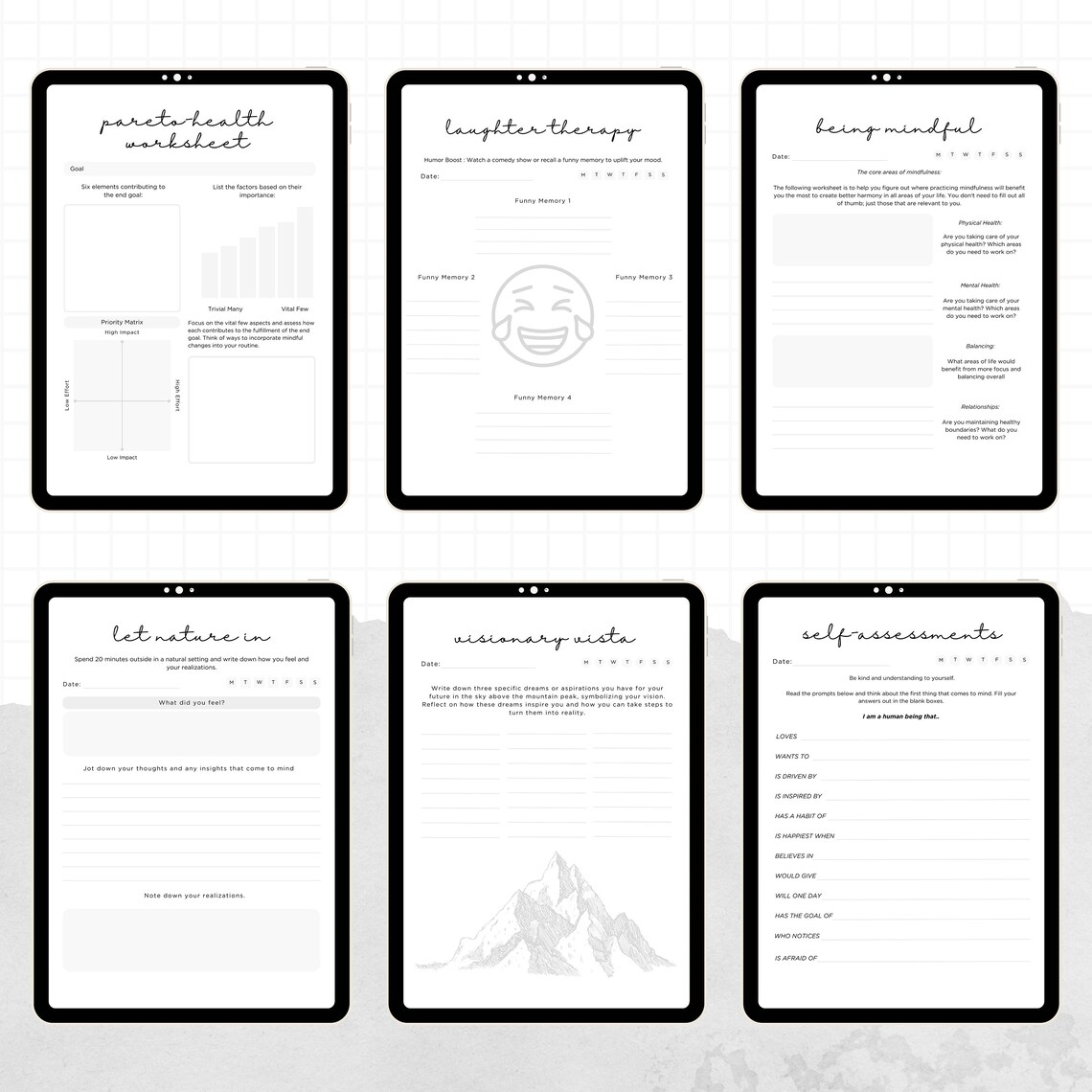Mental Burnout Workbook Printable Minimalist, Wellness Journal, Coping ...