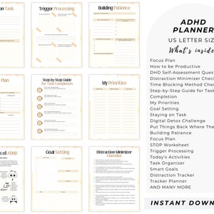 PLR / Resell ADHD Planner Commercial Use Editable and Printable, Focus ...