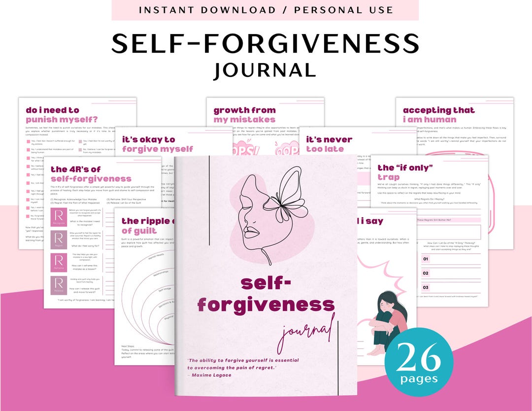 Self-forgiveness Journal for Personal Use | PDF Printable and Digital ...