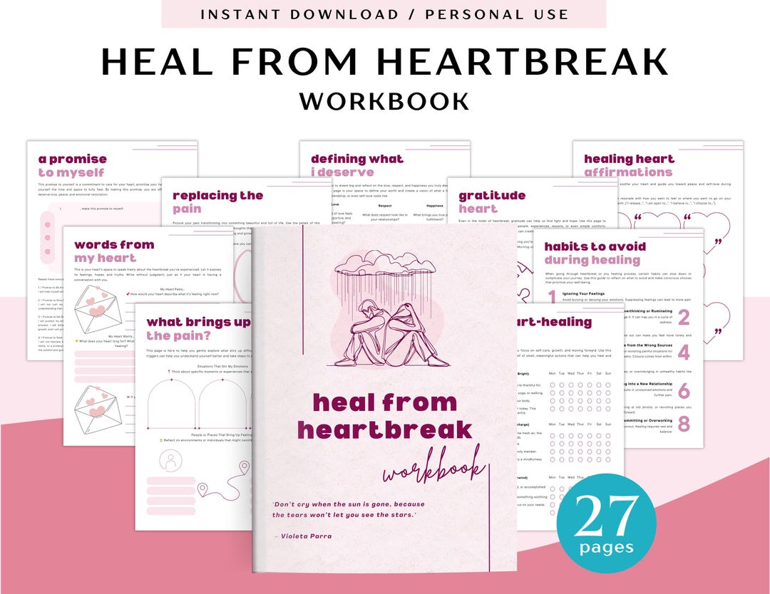 Heal From Heartbreak Workbook for Personal Use | PDF Printable and ...