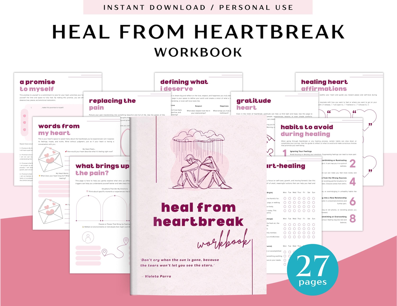 Heal From Heartbreak Workbook for Personal Use | PDF Printable and ...