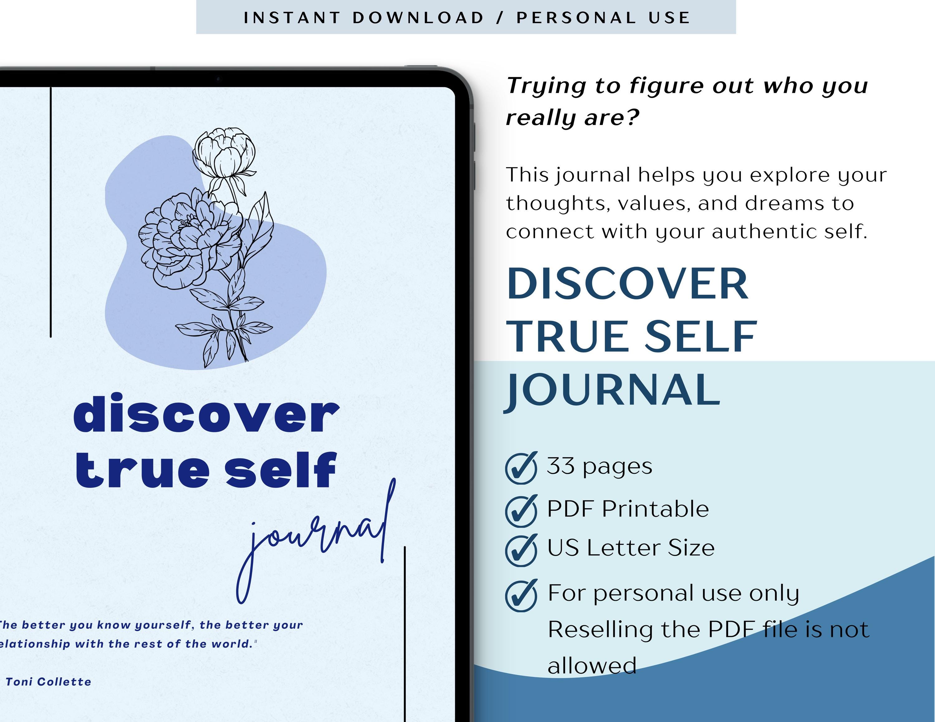 Discover True Self Journal for Personal Use | PDF Printable and Digital ...