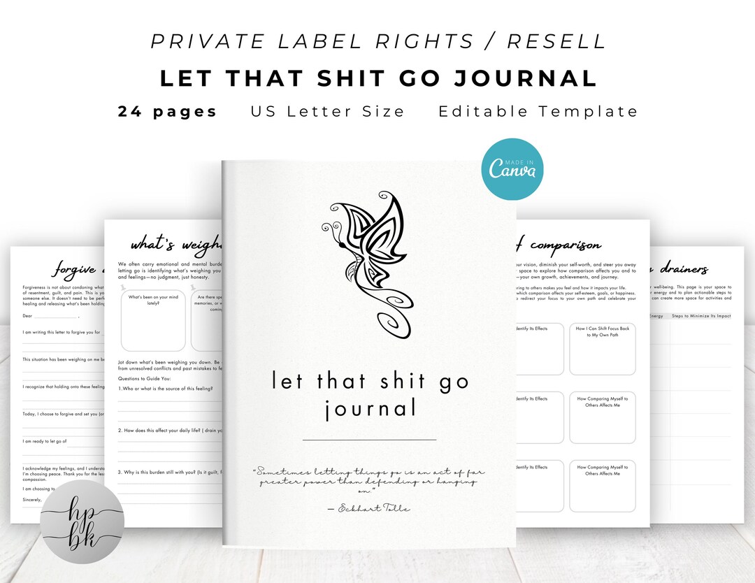 PLR / Resell Let That Sh*t Go Journal for Commercial Use, Printable and ...