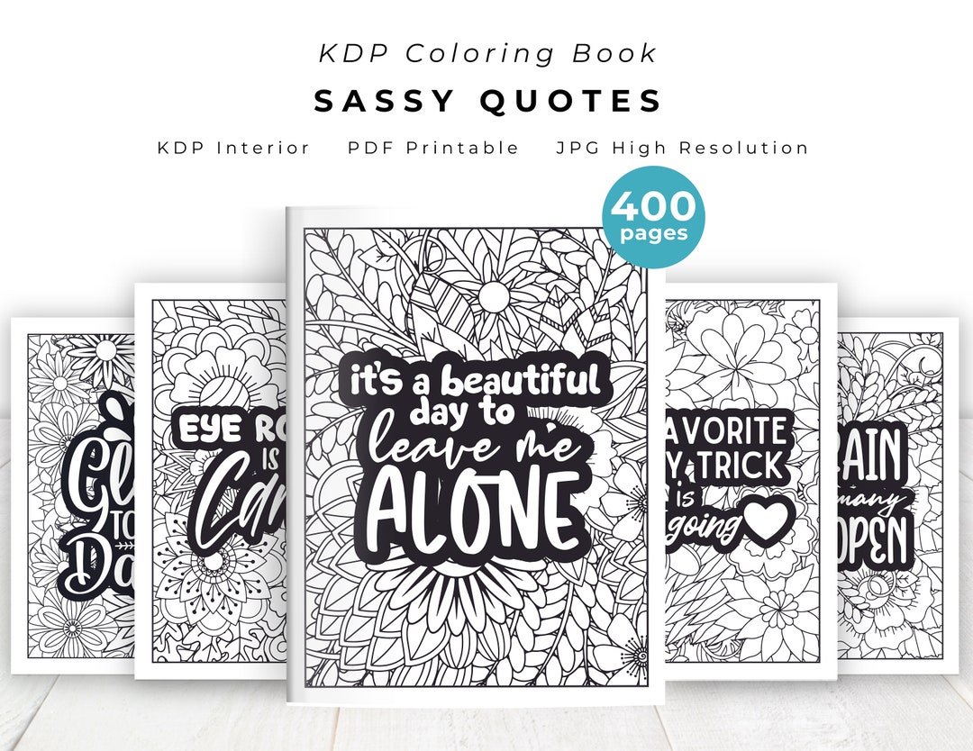 Sassy Quotes Coloring Book for Adult Printable for KDP Interior, Girl ...