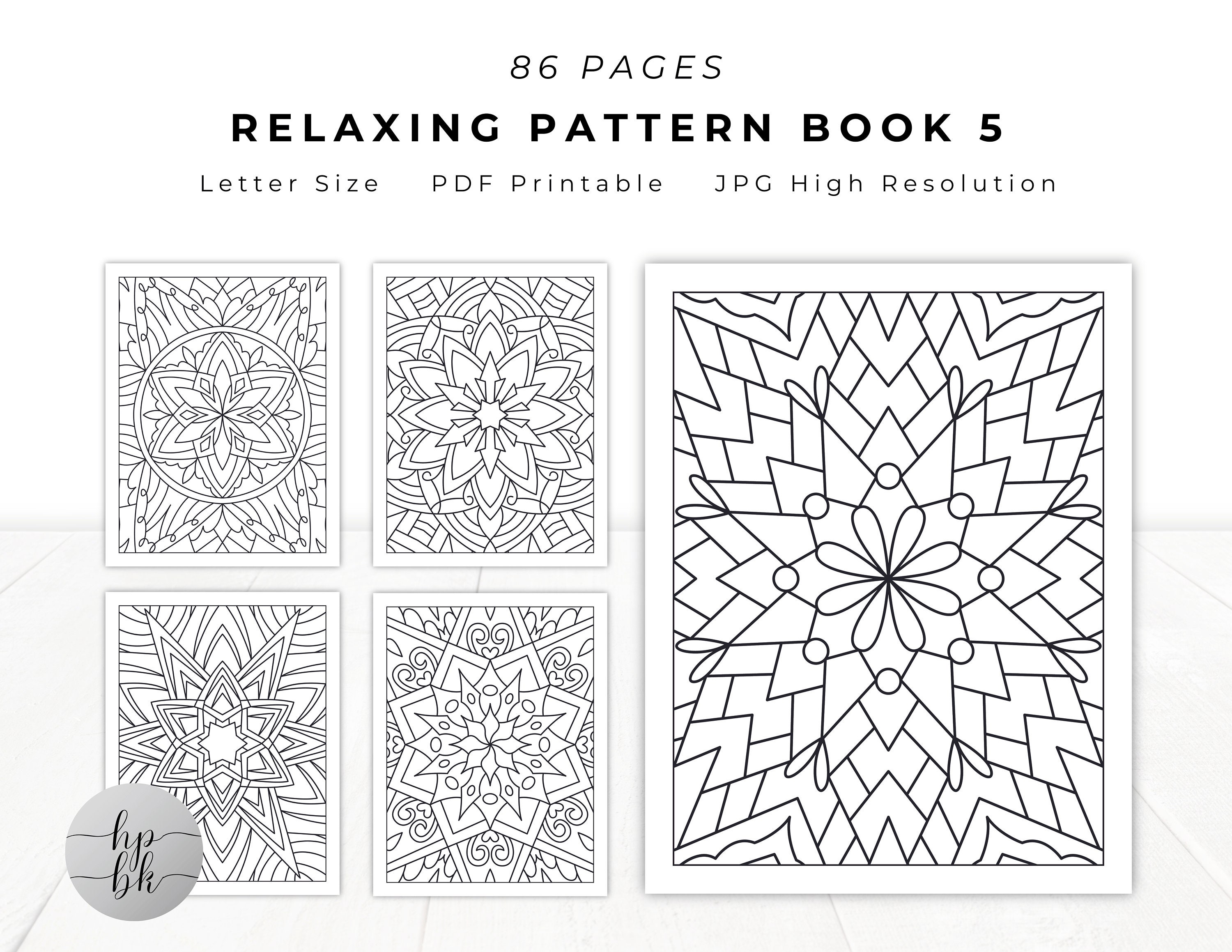 Relaxing Pattern Coloring Pages for Adult Printable for KDP Interior ...