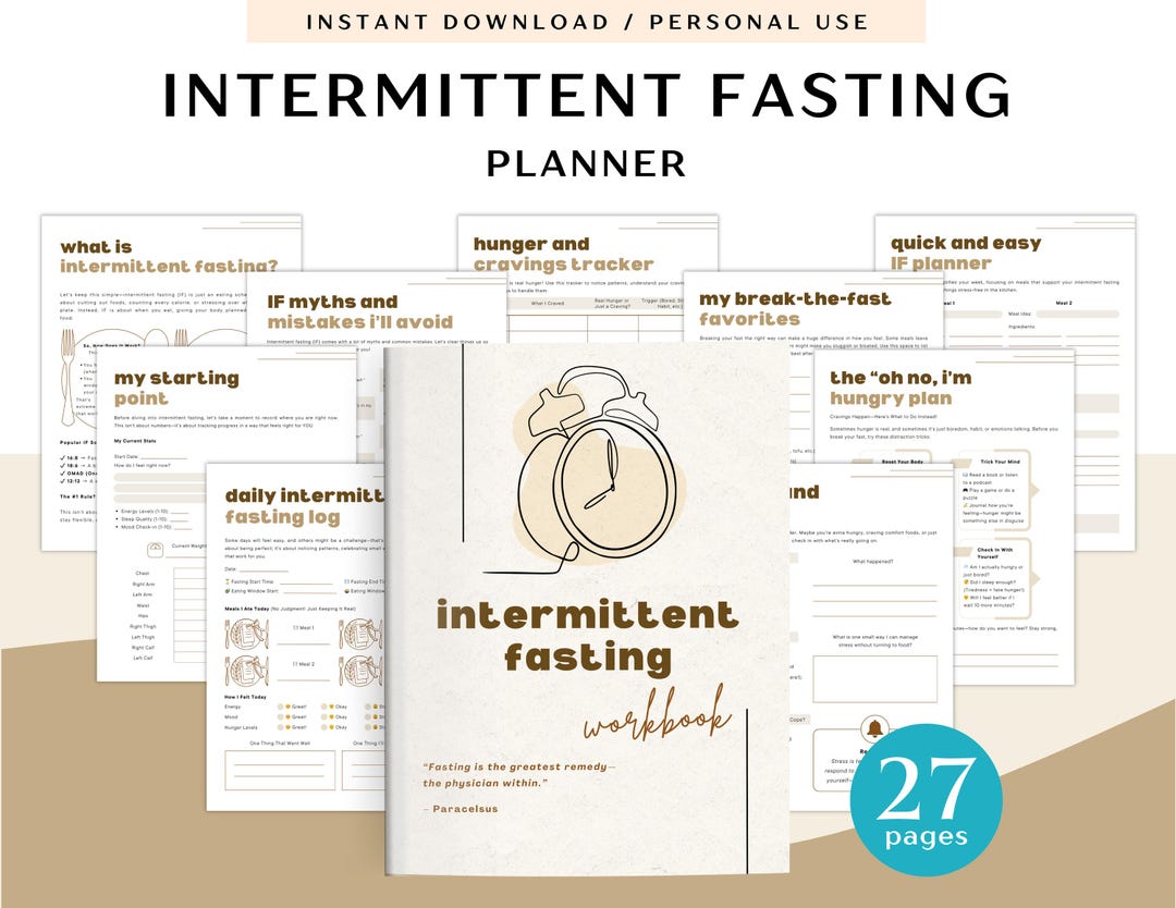 Intermittent Fasting Planner for Personal Use | PDF Printable and ...