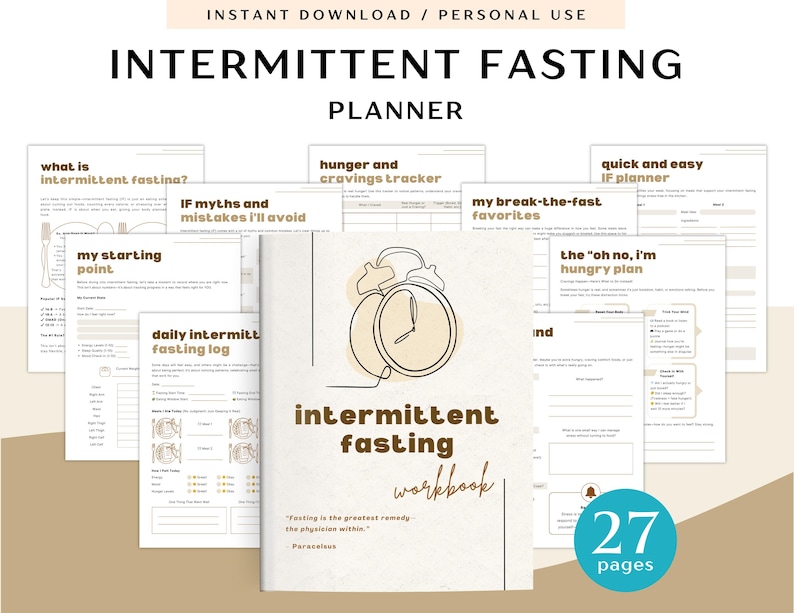 Intermittent Fasting Planner for Personal Use | PDF Printable and ...
