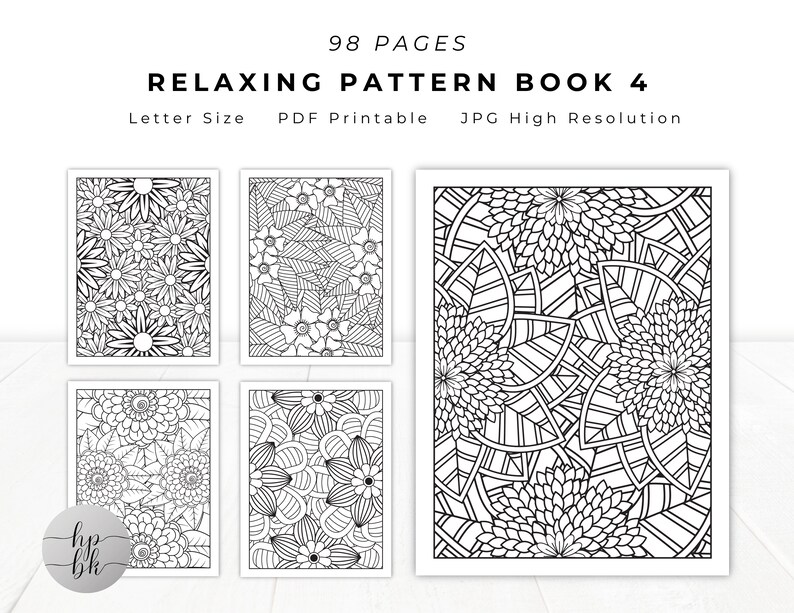 Relaxing Pattern Coloring Pages for Adult Printable for KDP Interior ...
