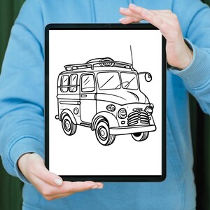 Easy Vehicle Coloring Pages for Kids Printable for KDP Interior, Cute ...