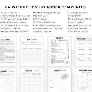 Weight Loss Planner for KDP Interior Printable Journal and Editable ...