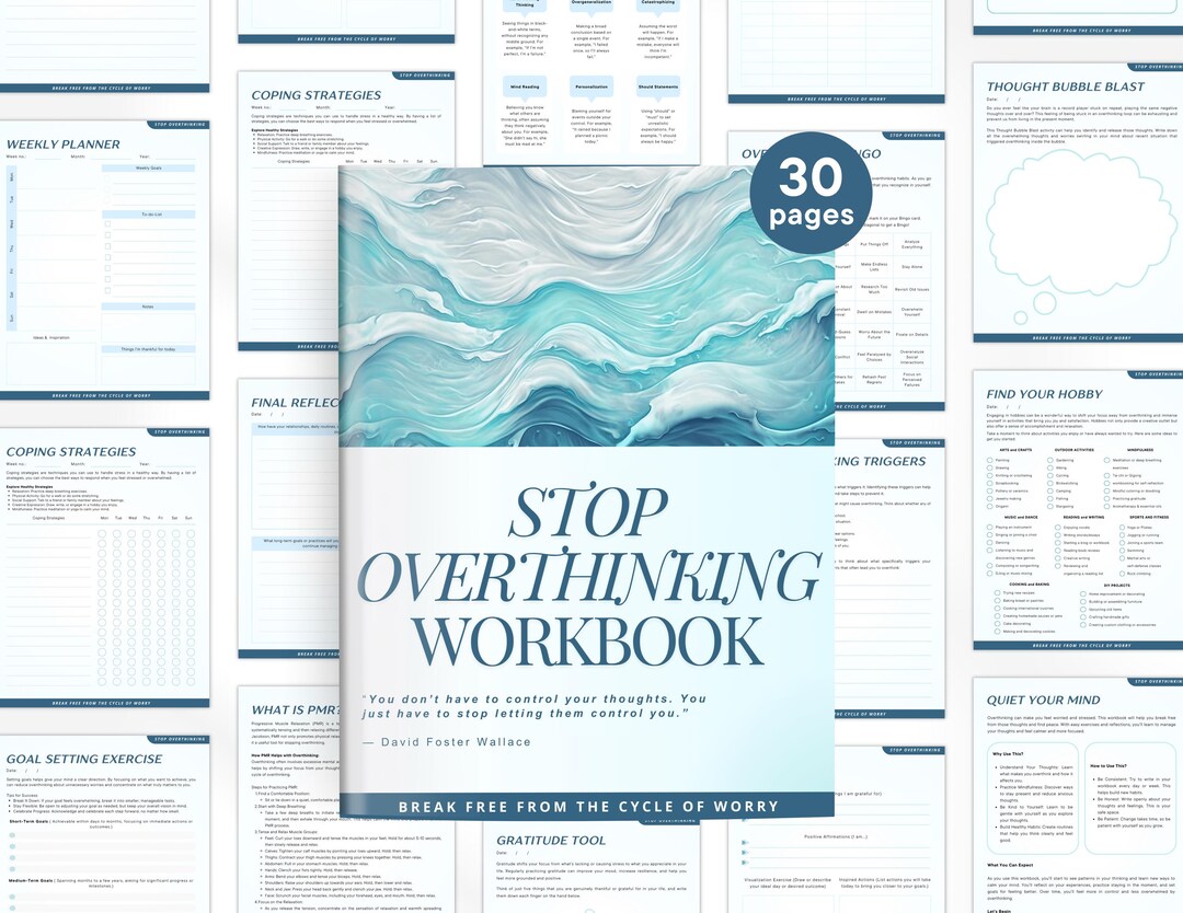 Stop Overthinking Workbook Printable for Personal Use, Ready to Print ...