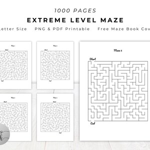 MEGA Maze Puzzle Printable Bundle 5000 Pages With Solution for Kids and ...