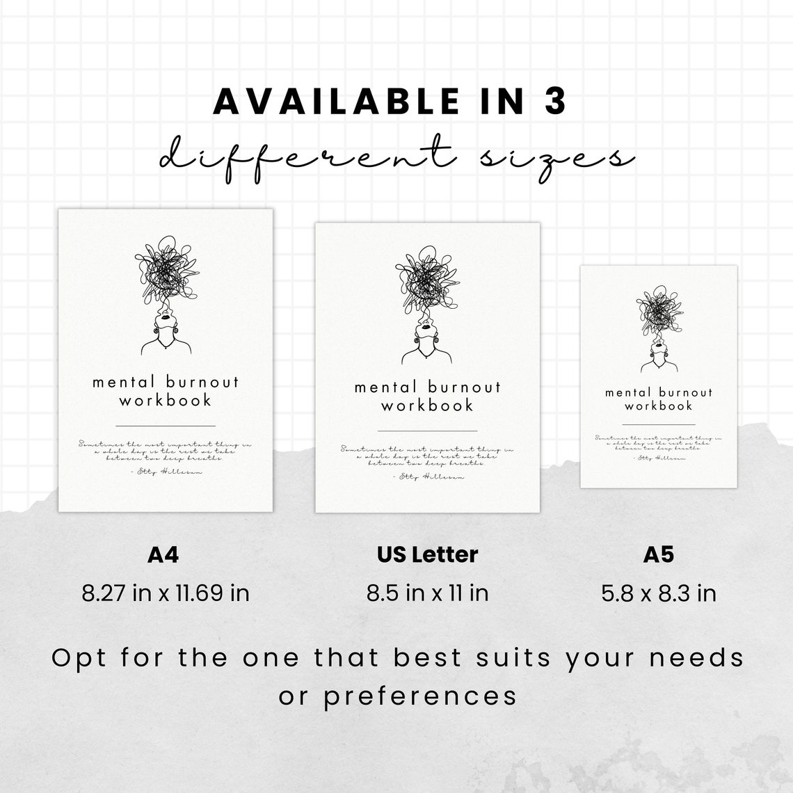 Mental Burnout Workbook Printable Minimalist, Wellness Journal, Coping ...