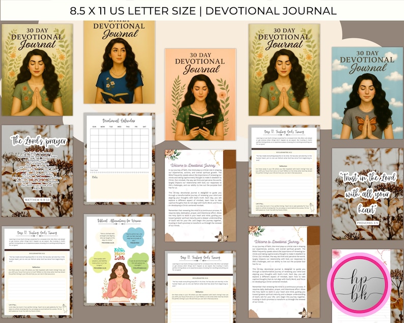 PLR / Resell 30-day Devotional Journal, Printable Canva Editable ...