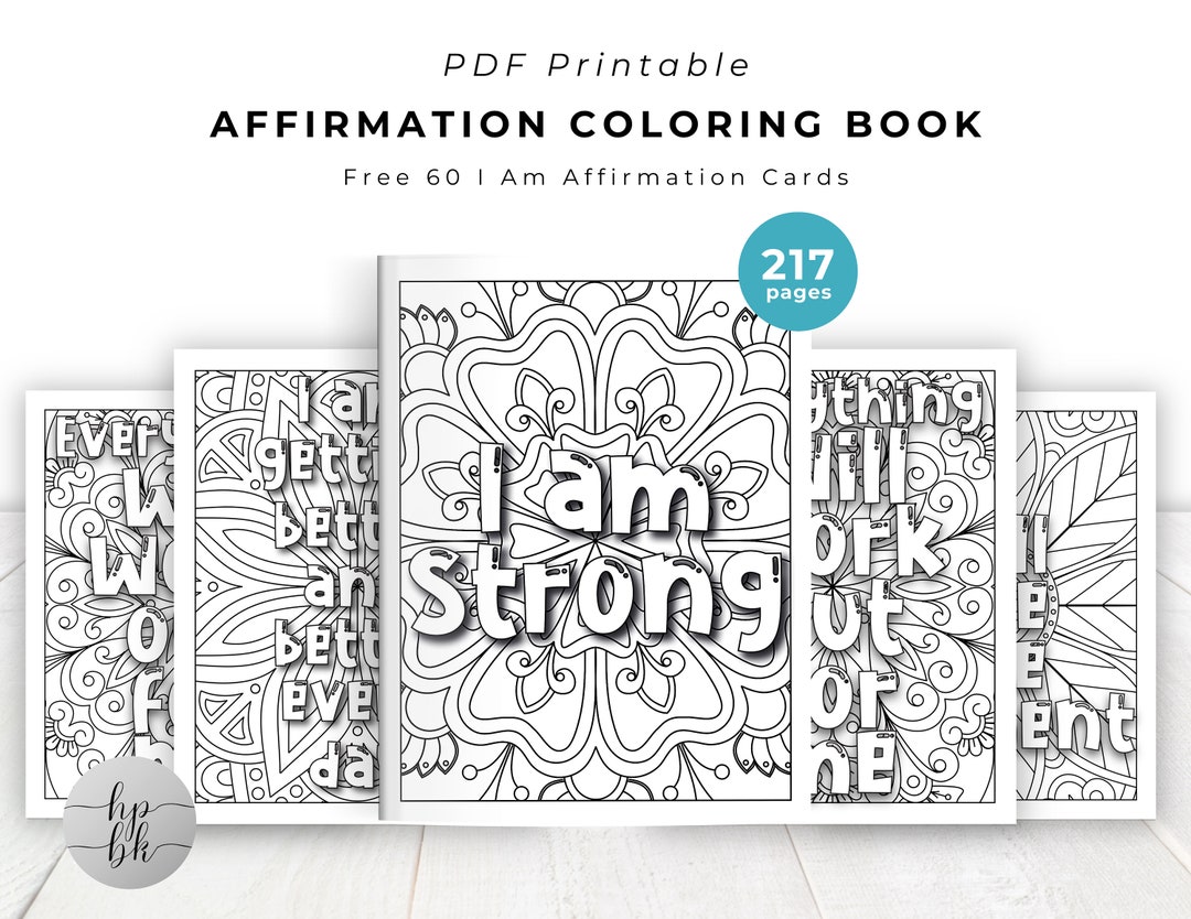 Affirmation Coloring Book for Adult Printable Self-love, I AM ...