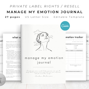 PLR / Resell Manage My Emotion Journal for Commercial Use Printable and ...