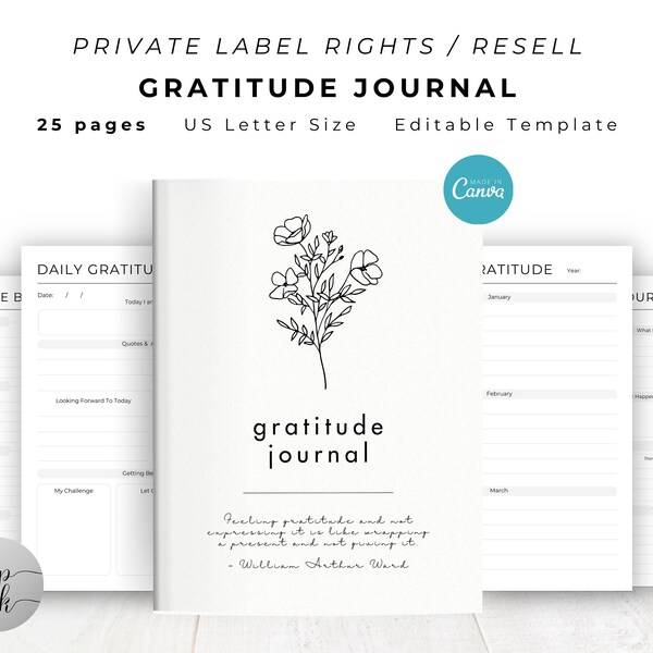 Simple Faith & Gratitude Journal Printable, Digital Download, Faith ...