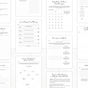 Mental Burnout Workbook Printable Minimalist, Wellness Journal, Coping ...