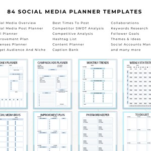 Social Media Planner Printable, Social Media Manager Creative Planner ...