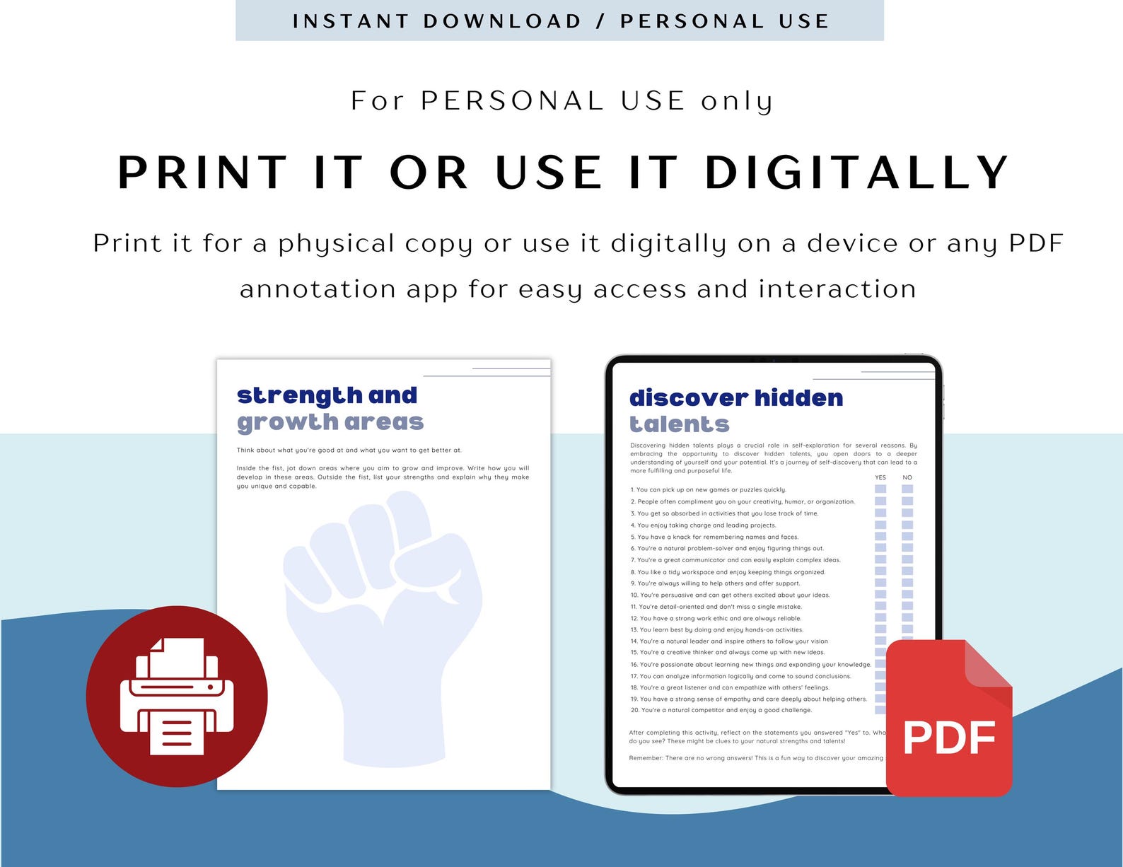 Discover True Self Journal for Personal Use | PDF Printable and Digital ...