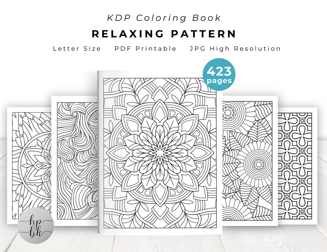 Relaxing Pattern Coloring Pages for Adult Printable for KDP Interior ...