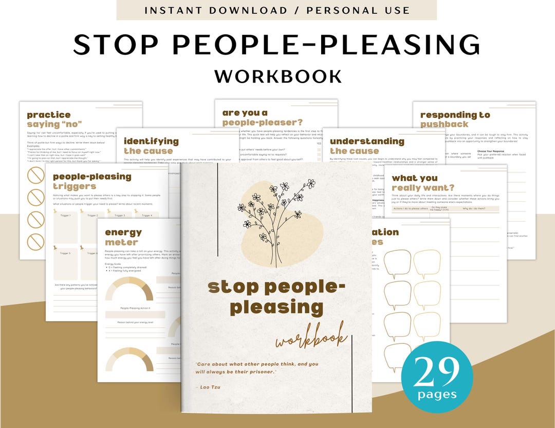 Stop People-pleasing Workbook for Personal Use | PDF Printable and ...