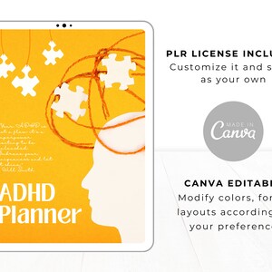 PLR / Resell ADHD Planner Commercial Use Editable and Printable, Focus ...